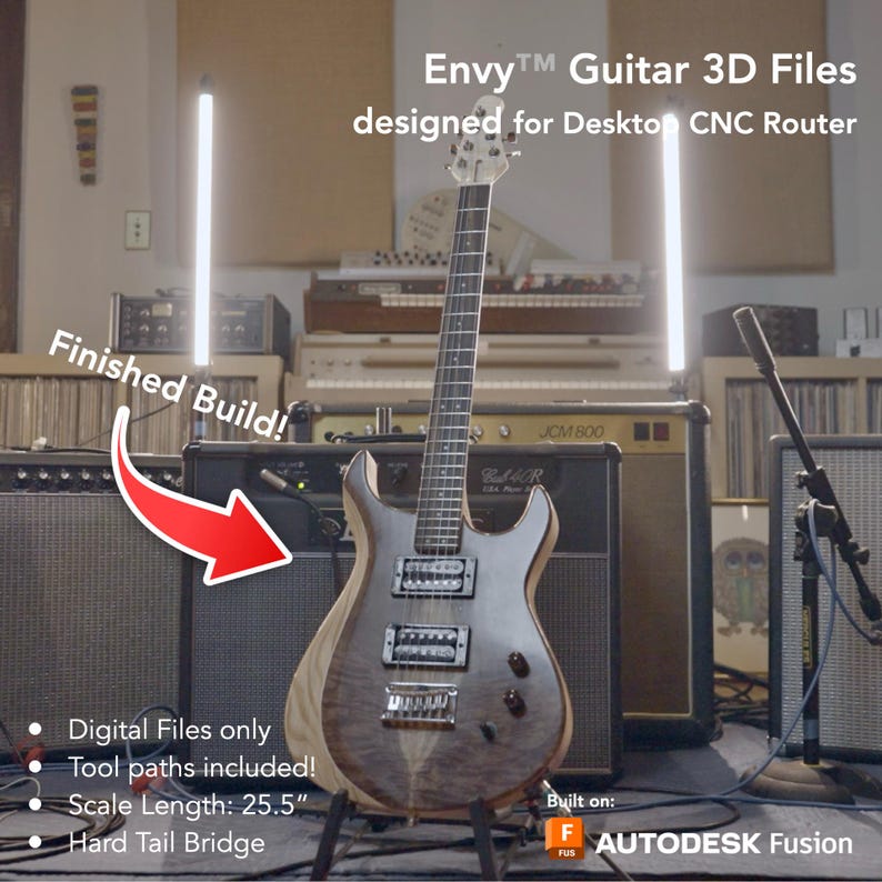 3D Files to Build Custom Electric Guitar Using Desktop CNC Router - Etsy