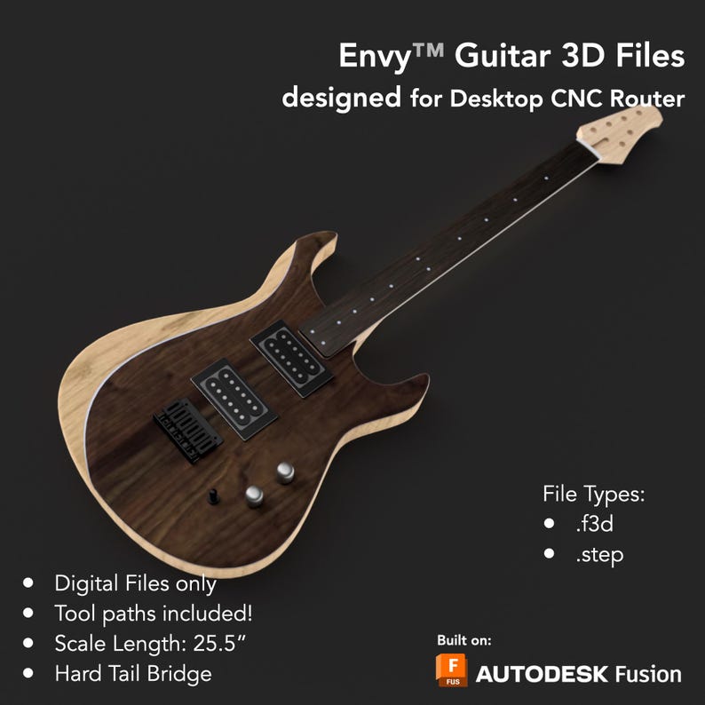 3D Files to Build Custom Electric Guitar Using Desktop CNC Router - Etsy