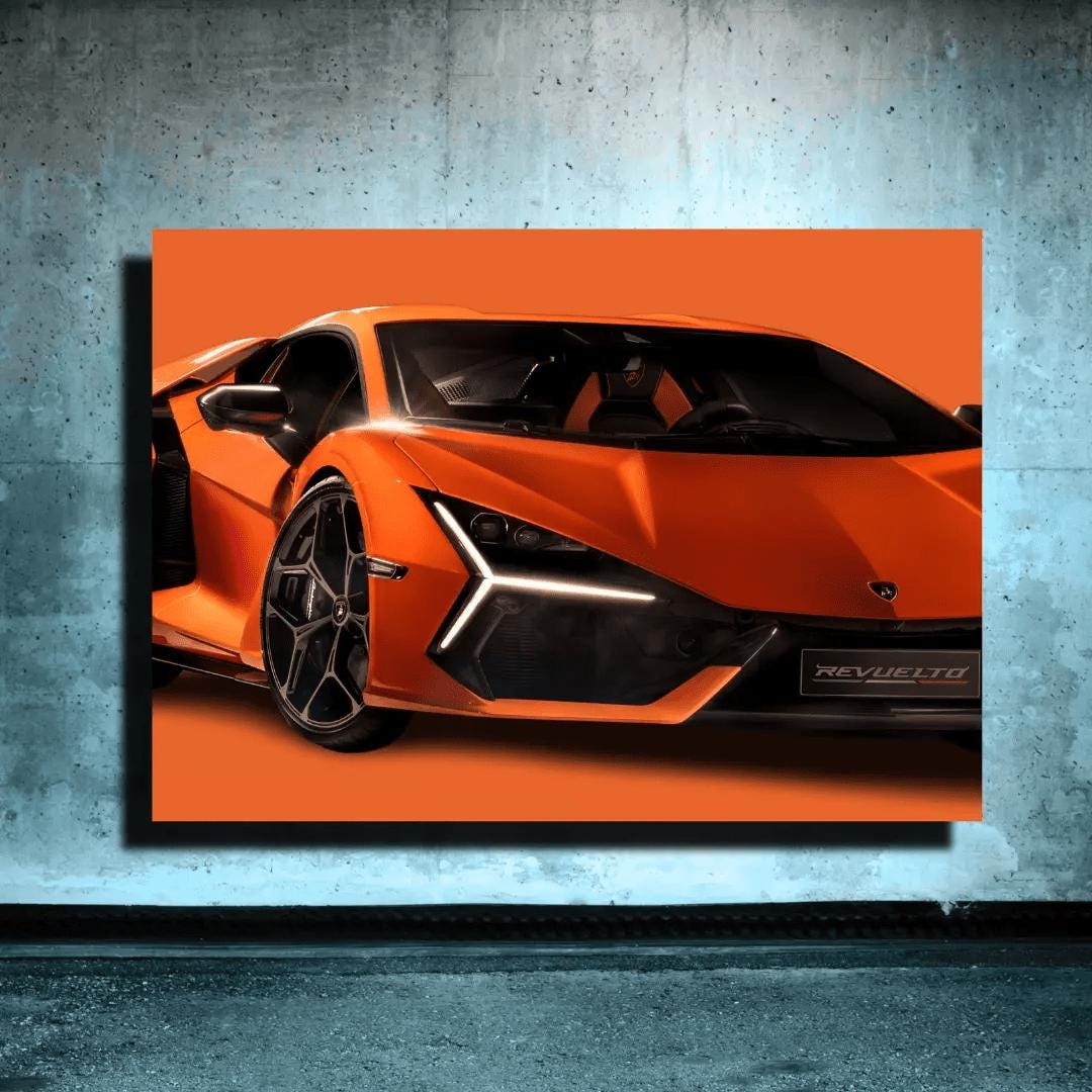 Sports Car Led Light Painting Luxury Racing Poster and Print Modern ...