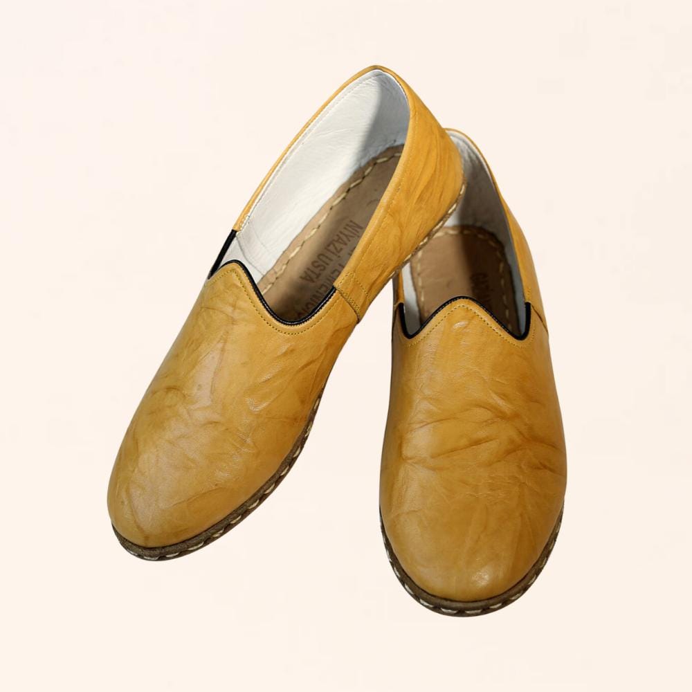 Barefoot Grounding Shoe, Energy-balancing Leather Shoe, Yellow ...