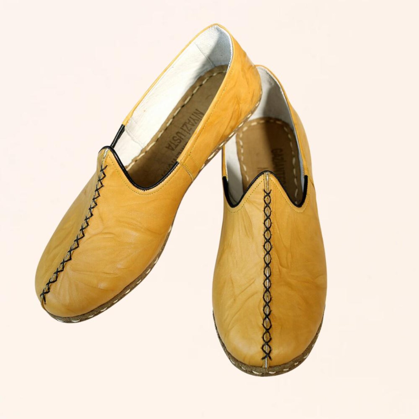 Yellow Leather Yemeni Shoes, Handmade Ottoman Loafers - Etsy