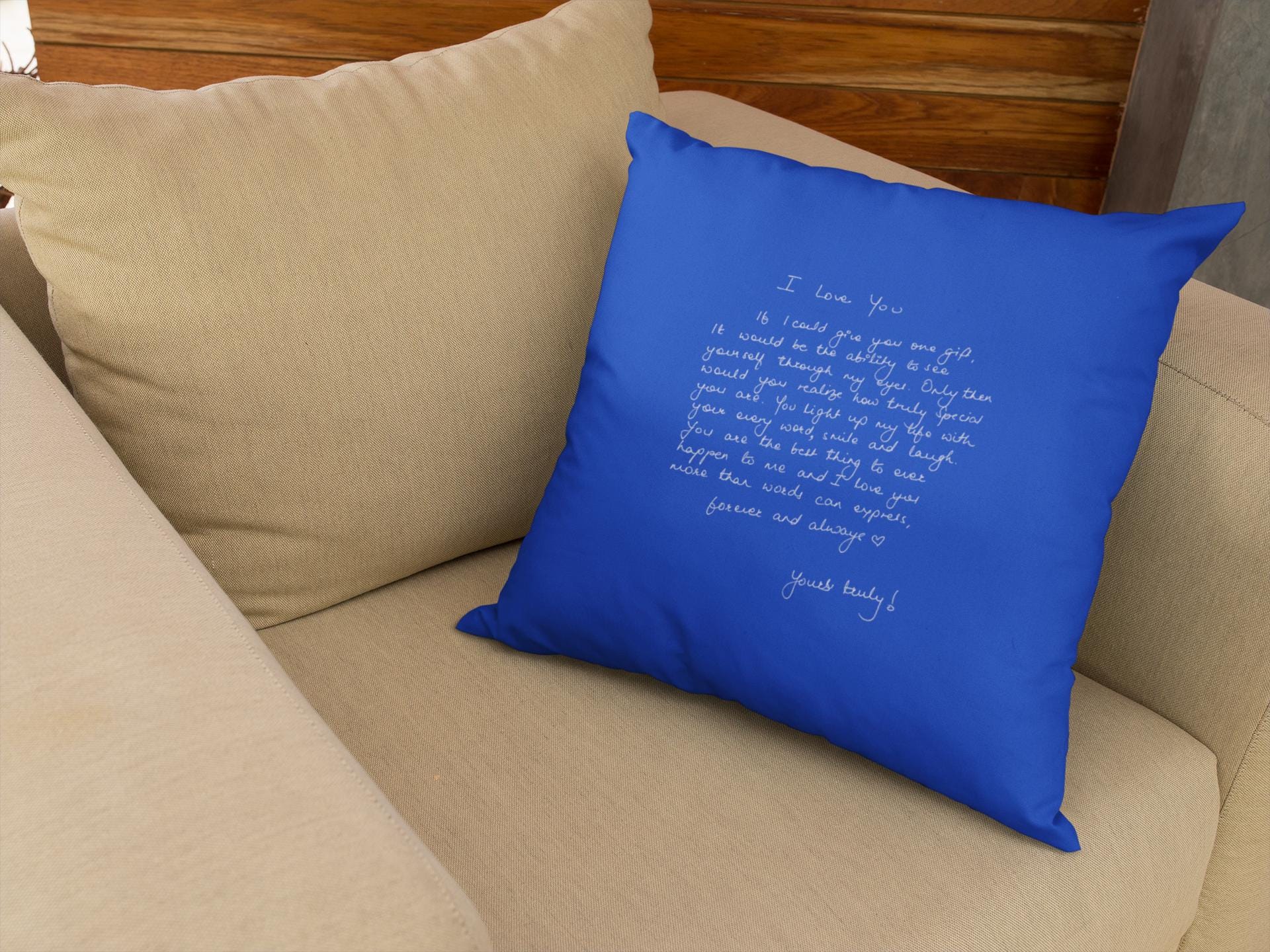 Personalized Love Letter Pillow; I Love You Pillow, Faux Suede Home ...
