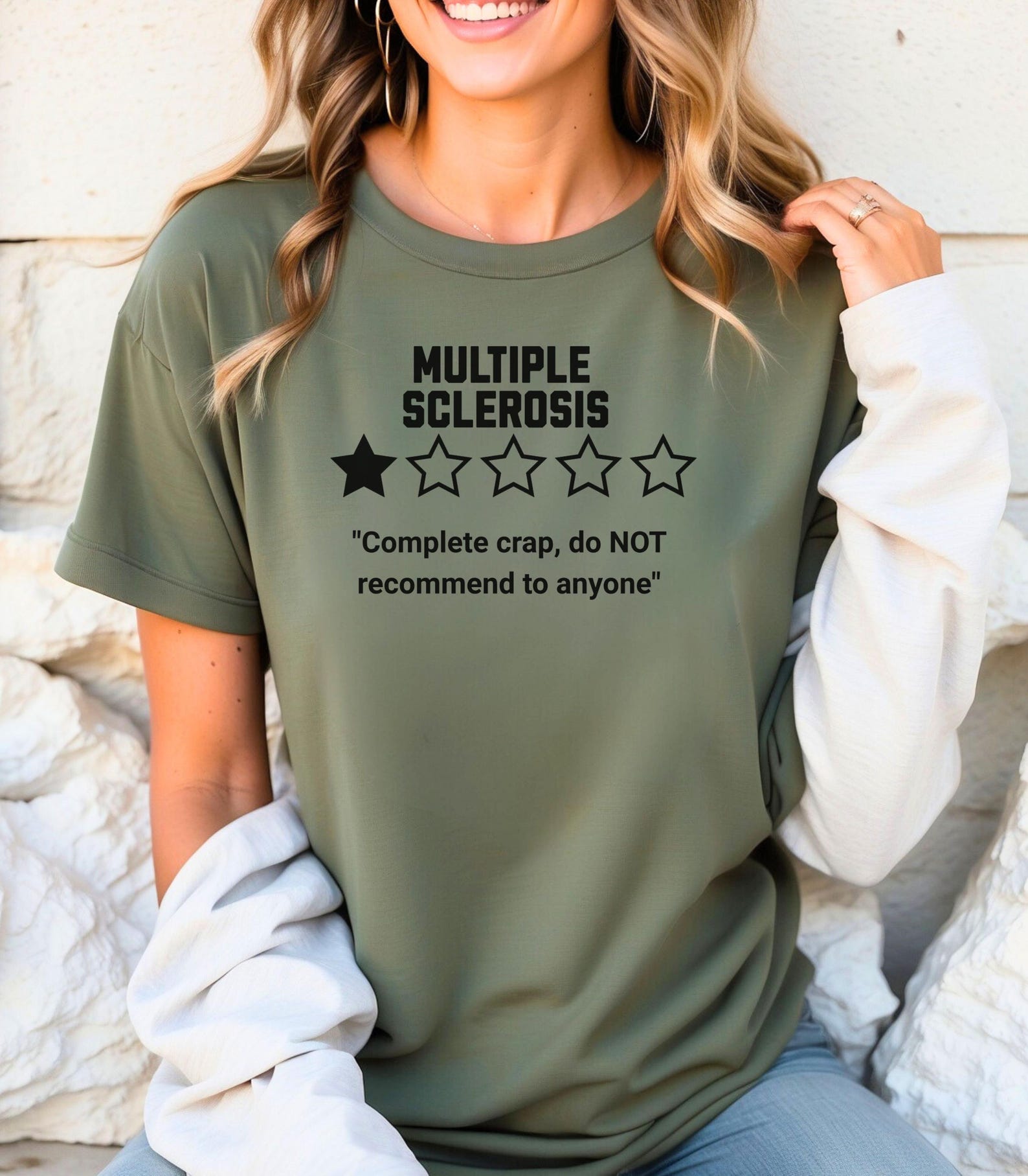 Multiple Sclerosis One Star Rating Unisex T-shirt; Multiple Sclerosis ...