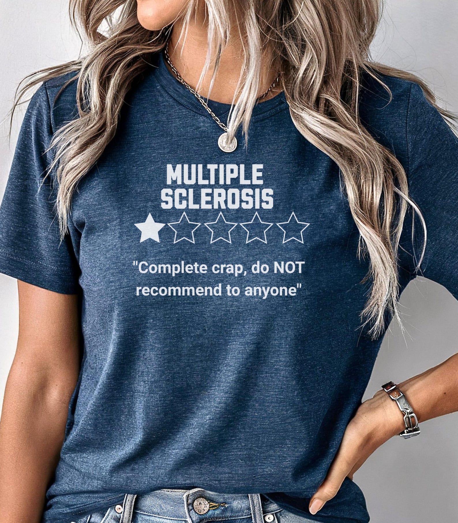 Multiple Sclerosis One Star Rating Unisex T-shirt; Multiple Sclerosis ...