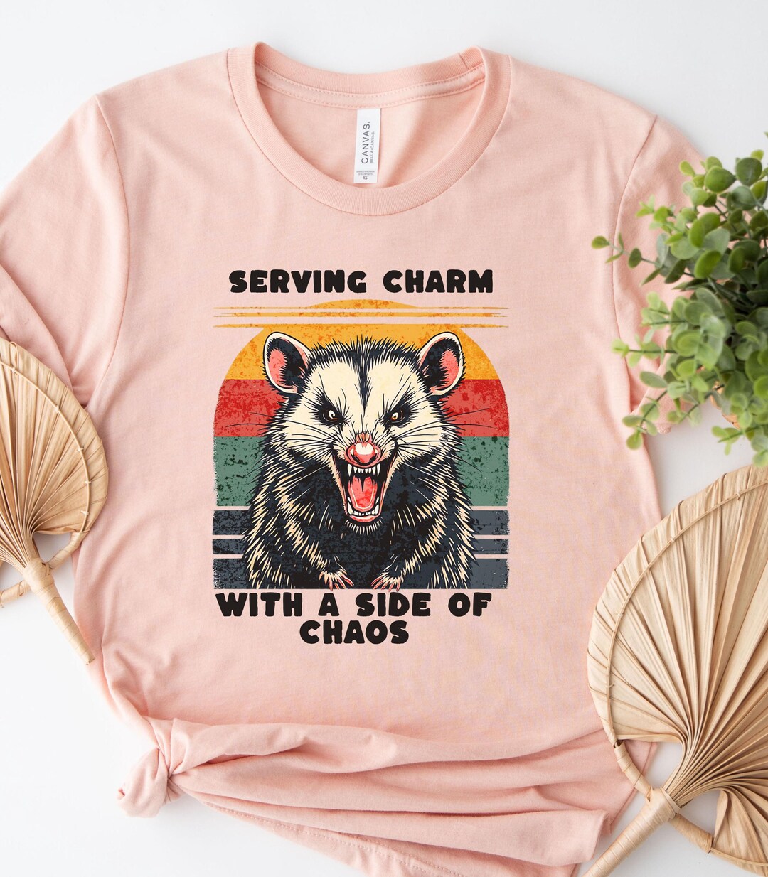Retro Serving Charm Sarcastic Angry Opossum Lover Shirt, Comfort Funny ...