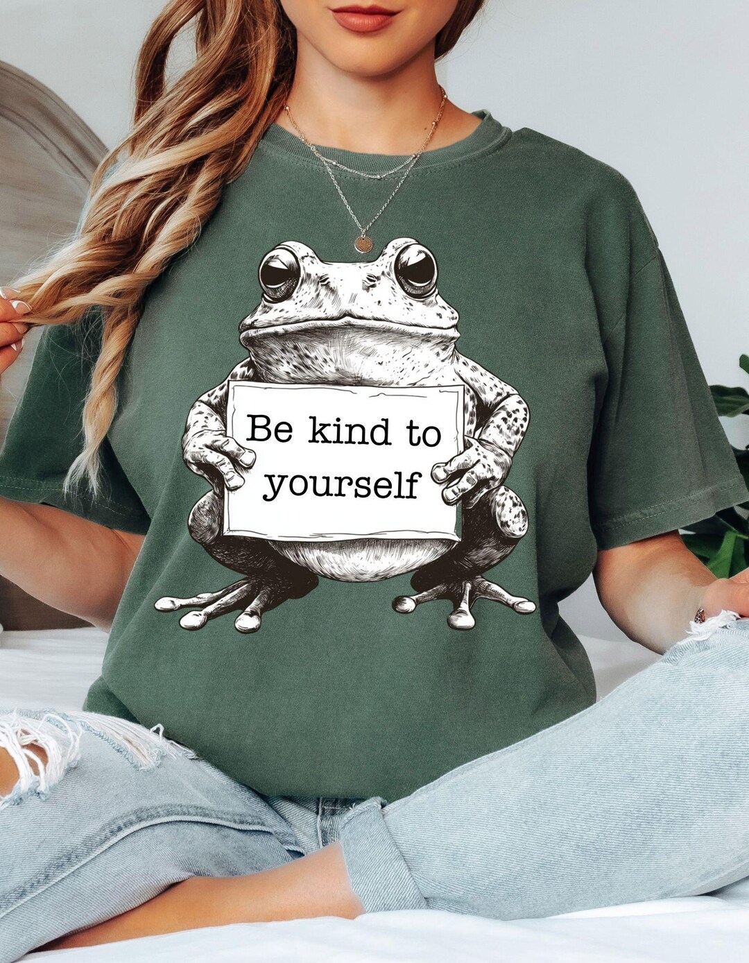Be Kind to Yourself Frog Self Care Shirt; Retro Frog Shirt; Cottagecore ...