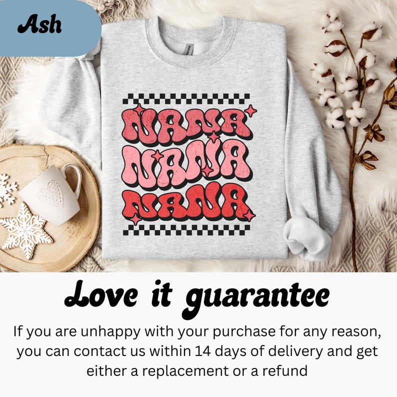 Nana Valentine's Day Sweater; Mother Sweater for V-day; Checkered Love ...