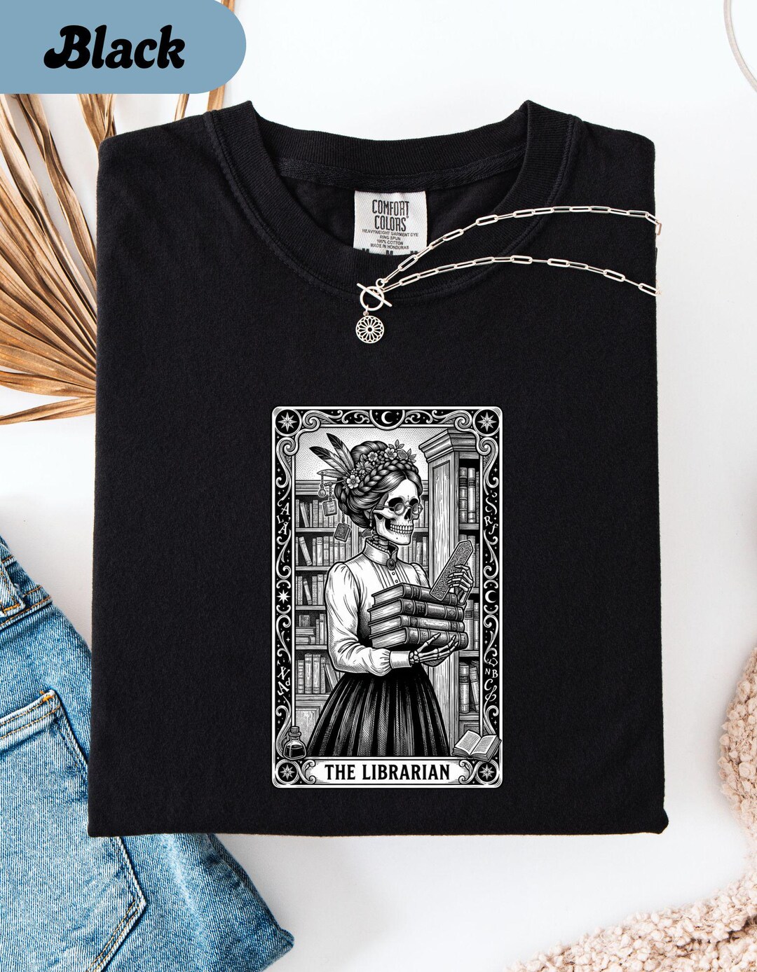 Victorian Skeleton the Librarian T-shirt, Gothic Dark Academia Reading ...