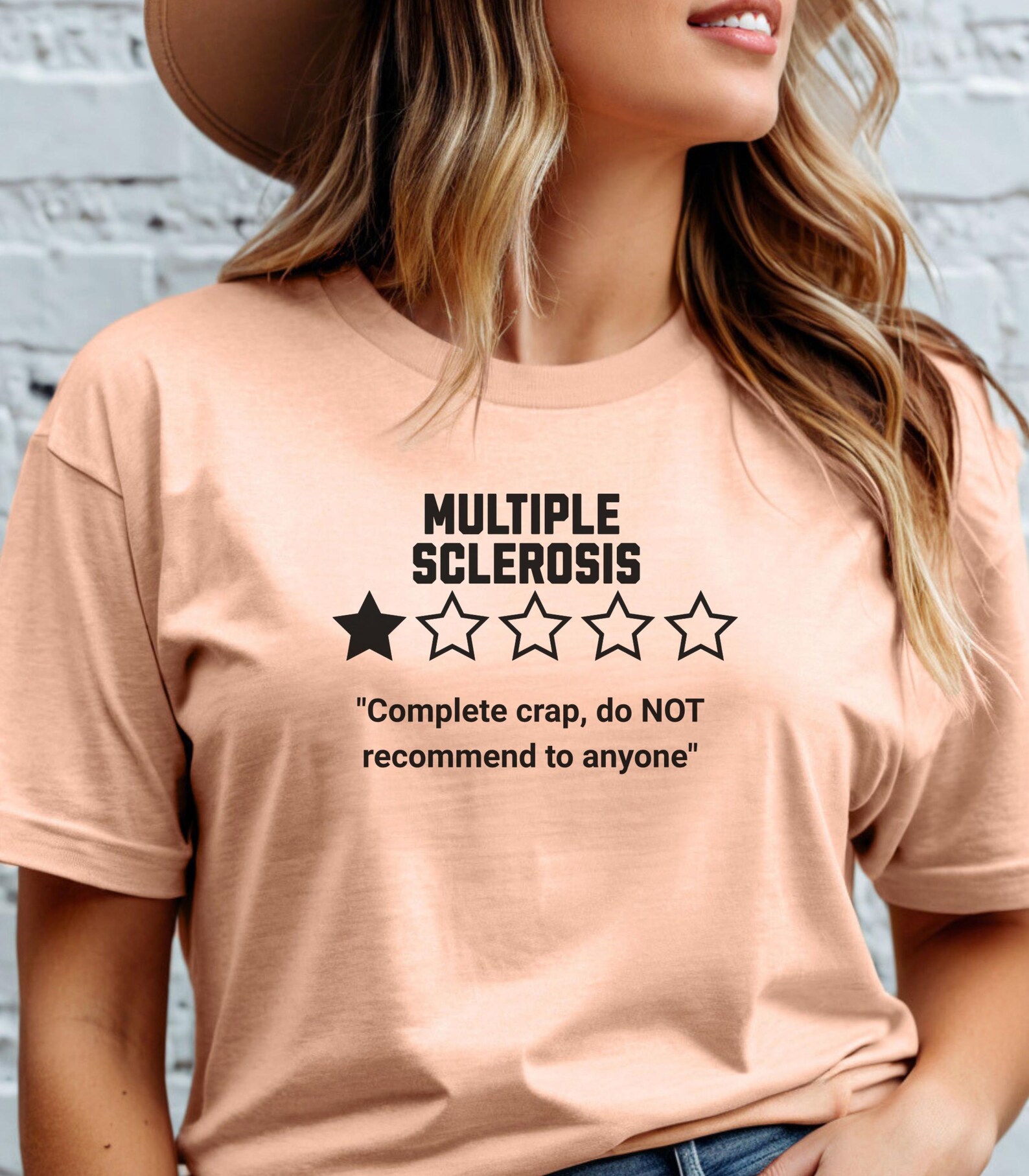 Multiple Sclerosis One Star Rating Unisex T-shirt; Multiple Sclerosis ...