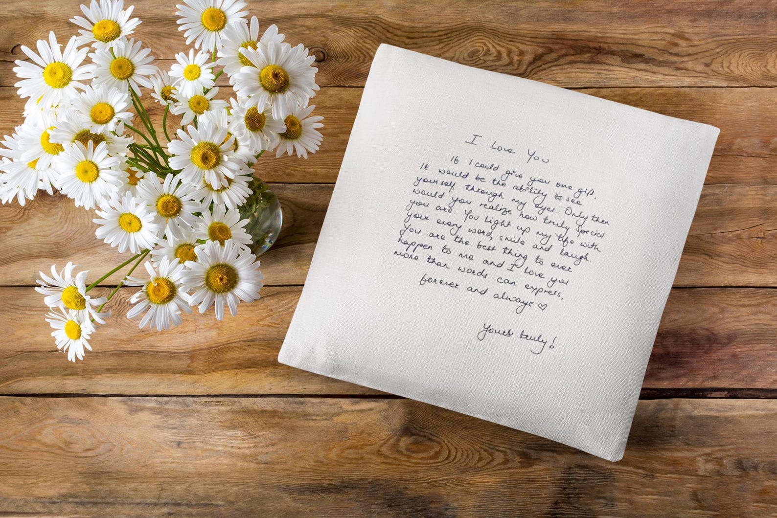 Personalized Love Letter Pillow; I Love You Pillow, Faux Suede Home ...
