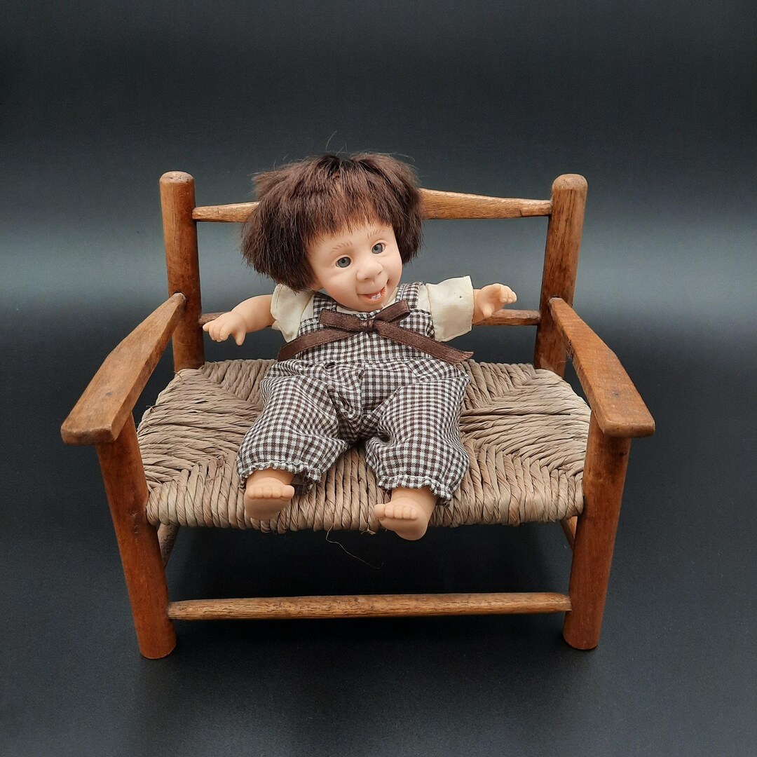 Vintage Gi-go Expressions Bean Bag Doll Checkered Overalls - Etsy