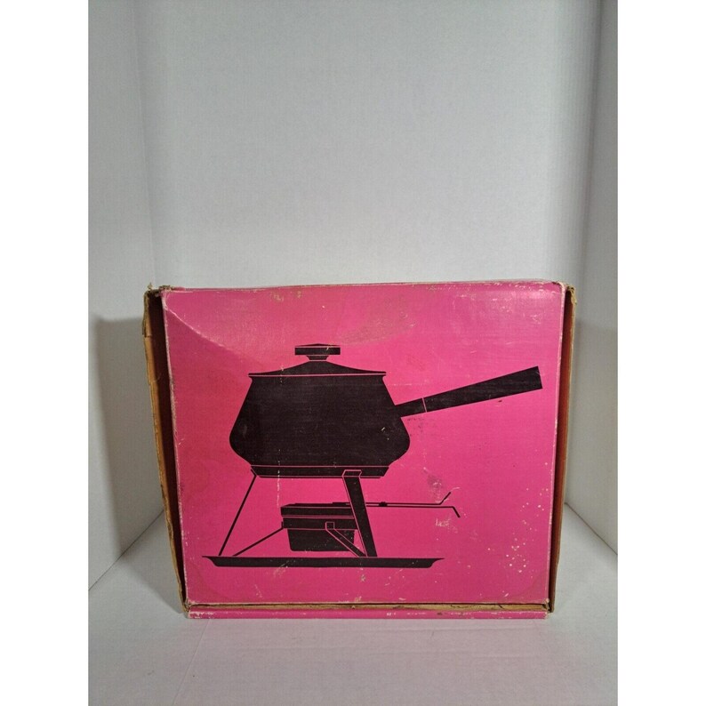Vintage Stainless Steel Fondue Set With Wooden Handle & Ornate Lid in ...