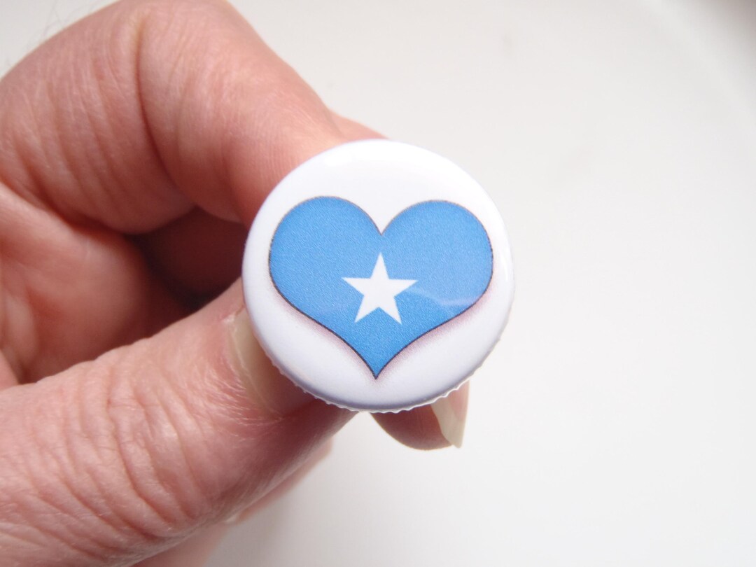 1" Heart Pinback Button Badges-nation Flags. Mix & Match-somalia,canada ...