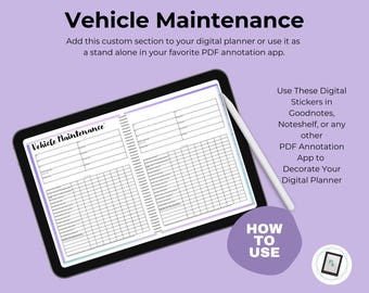 Automotive Maintenance Log Printable | Car Maintenance Tracker ...