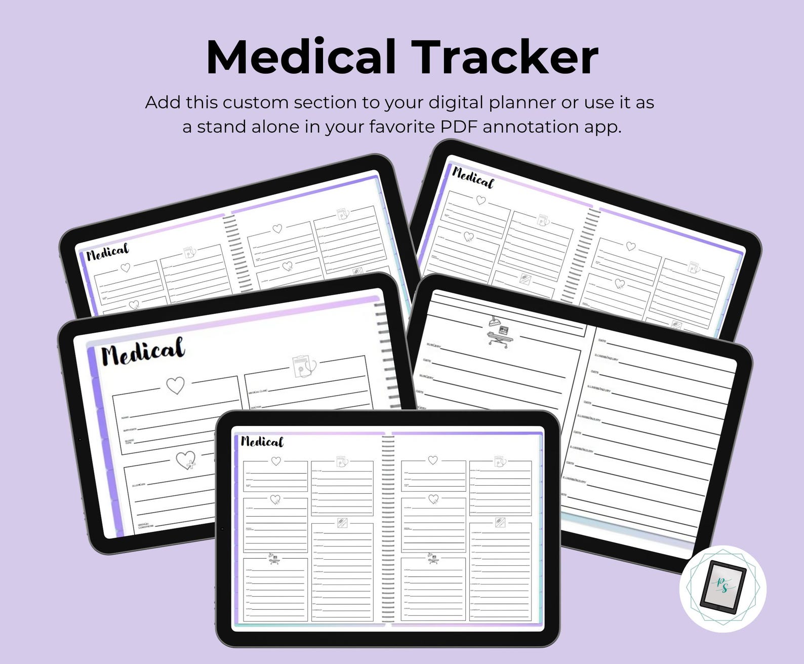 Personal Medical History Tracker | Digital Health Record Planner ...