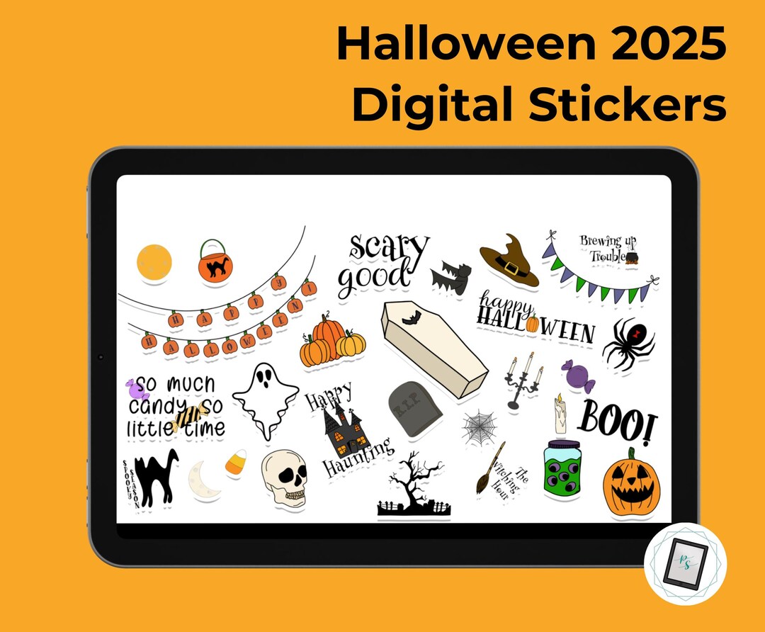 Halloween Digital Sticker Pack: Spooky Goodnotes PNG Stickers (159 ...