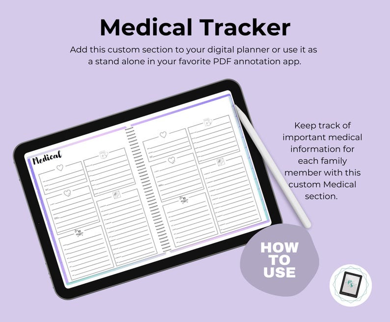 Personal Medical History Tracker | Digital Health Record Planner ...