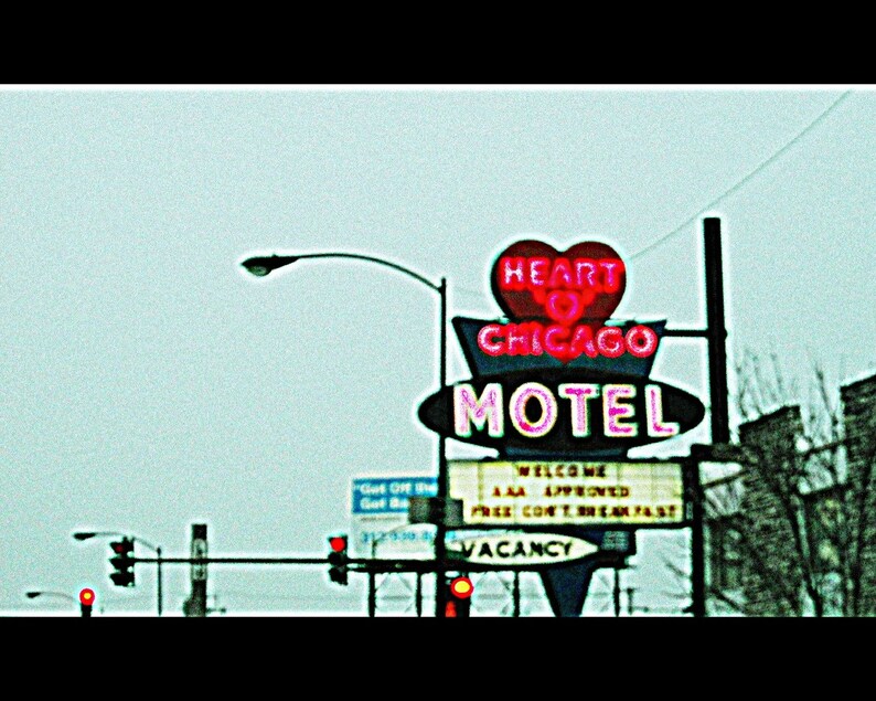 Valentine's Day, Chicago Photography, Heart 'O' Chicago Motel, Vintage ...