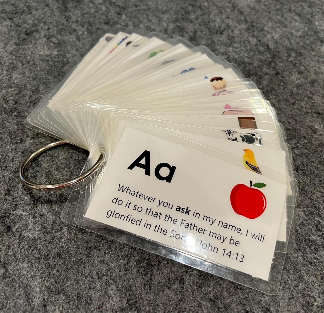 Alphabet Scripture Flashcards, ABC Toddler Learning, My First ABC Flash ...