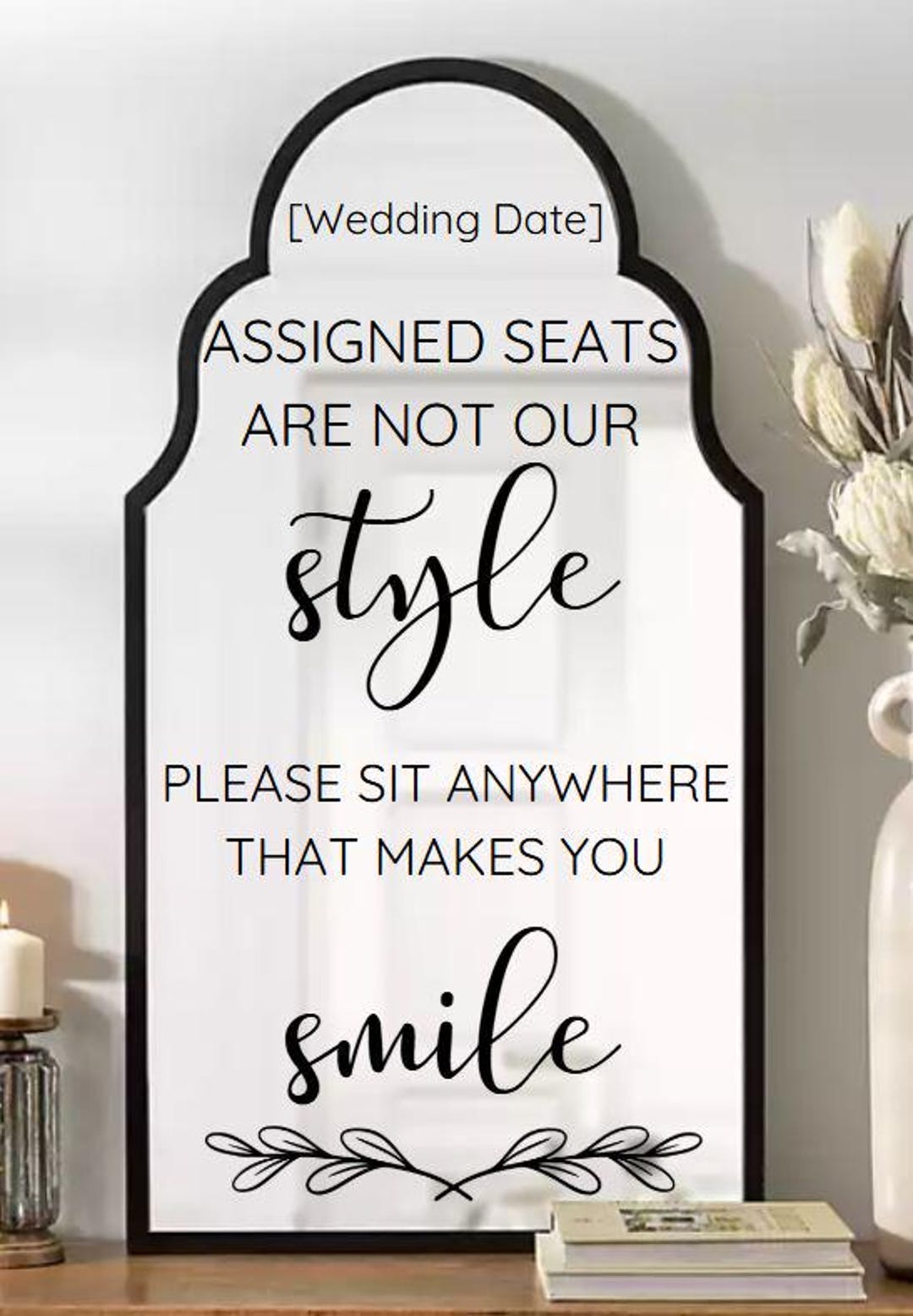 Wedding Mirror - Wedding Date & Cute Note - Etsy