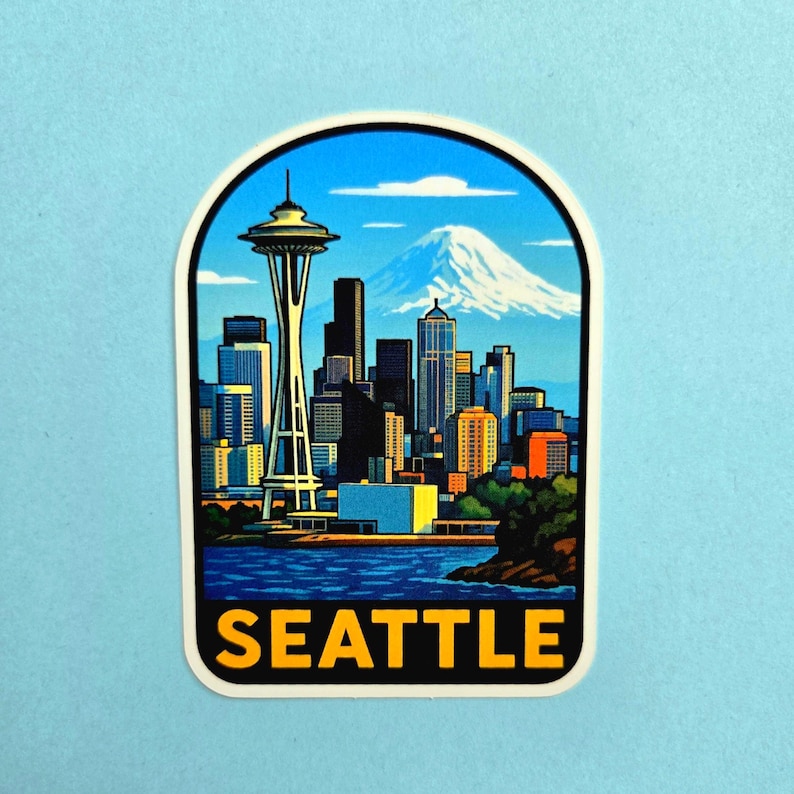 Seattle Vinyl Sticker - Space Needle Skyline Decal - Waterproof ...