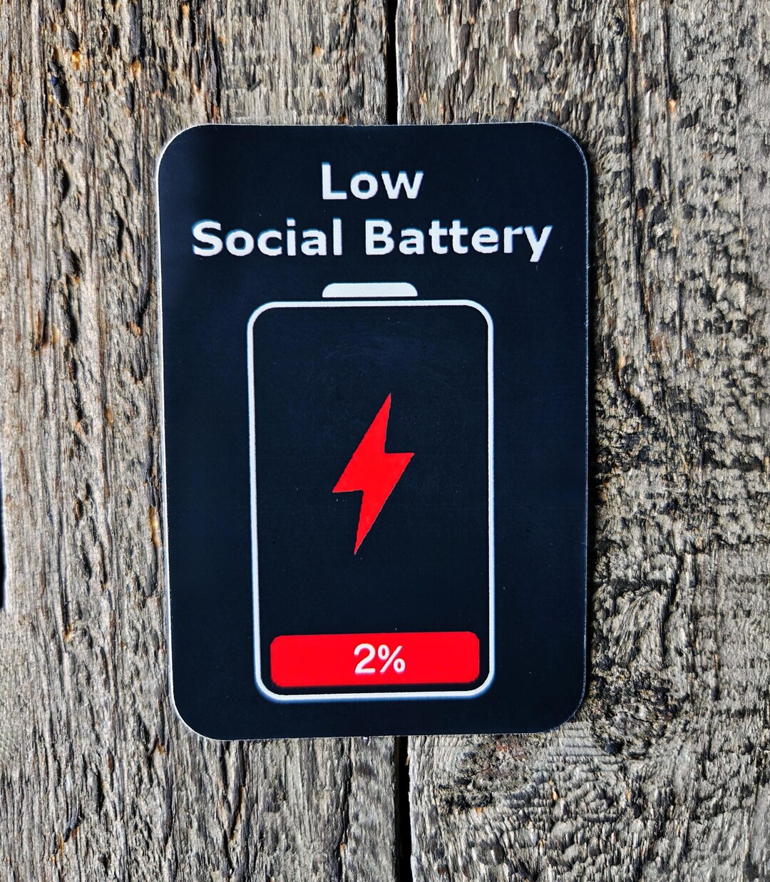 Introvert Vinyl Sticker - Low Social Battery Funny Quote Decal for ...