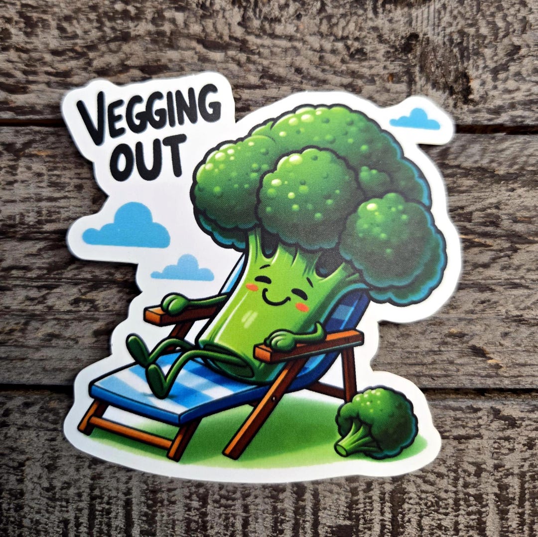Broccoli Sticker - Cute Vegetable Pun Vinyl Decal - Healthy Food Gift ...