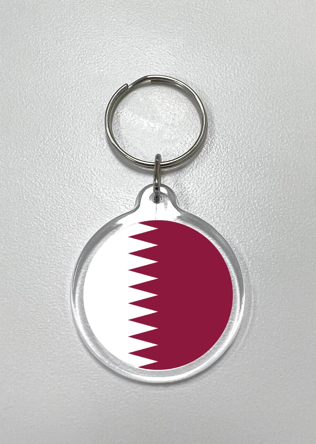 Qatar Round Acrylic Keychain With Flag & Name Insert - Etsy