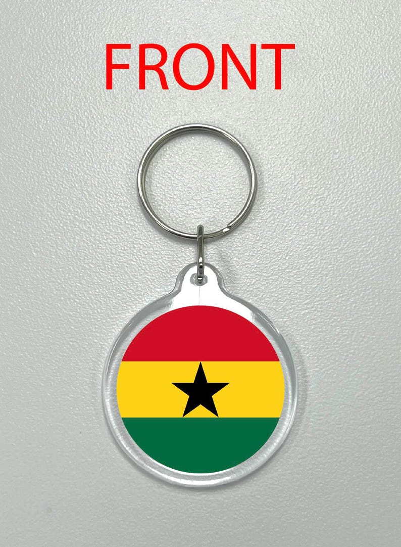 Ghana Round Acrylic Keychain With Flag & Name Insert - Etsy