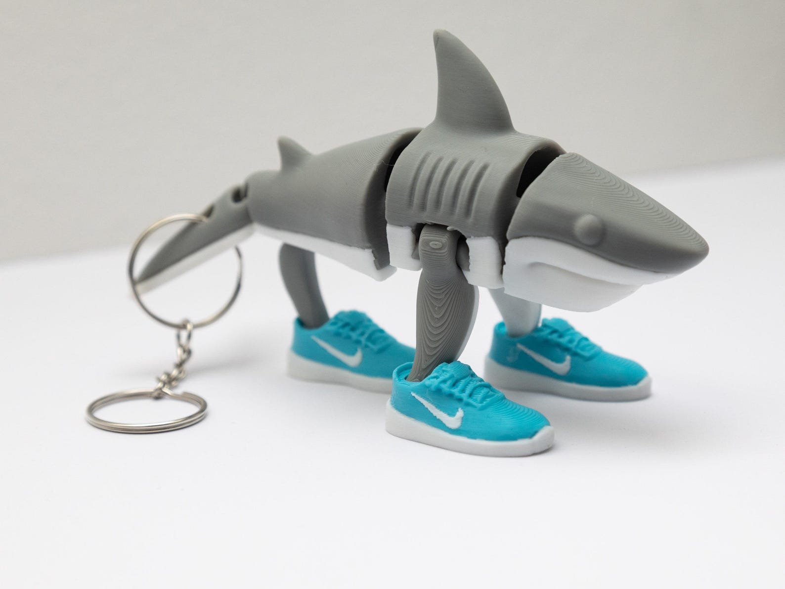 Articulated Tralalero Tralala Shark Brainrot Keychain – Meme Creature ...