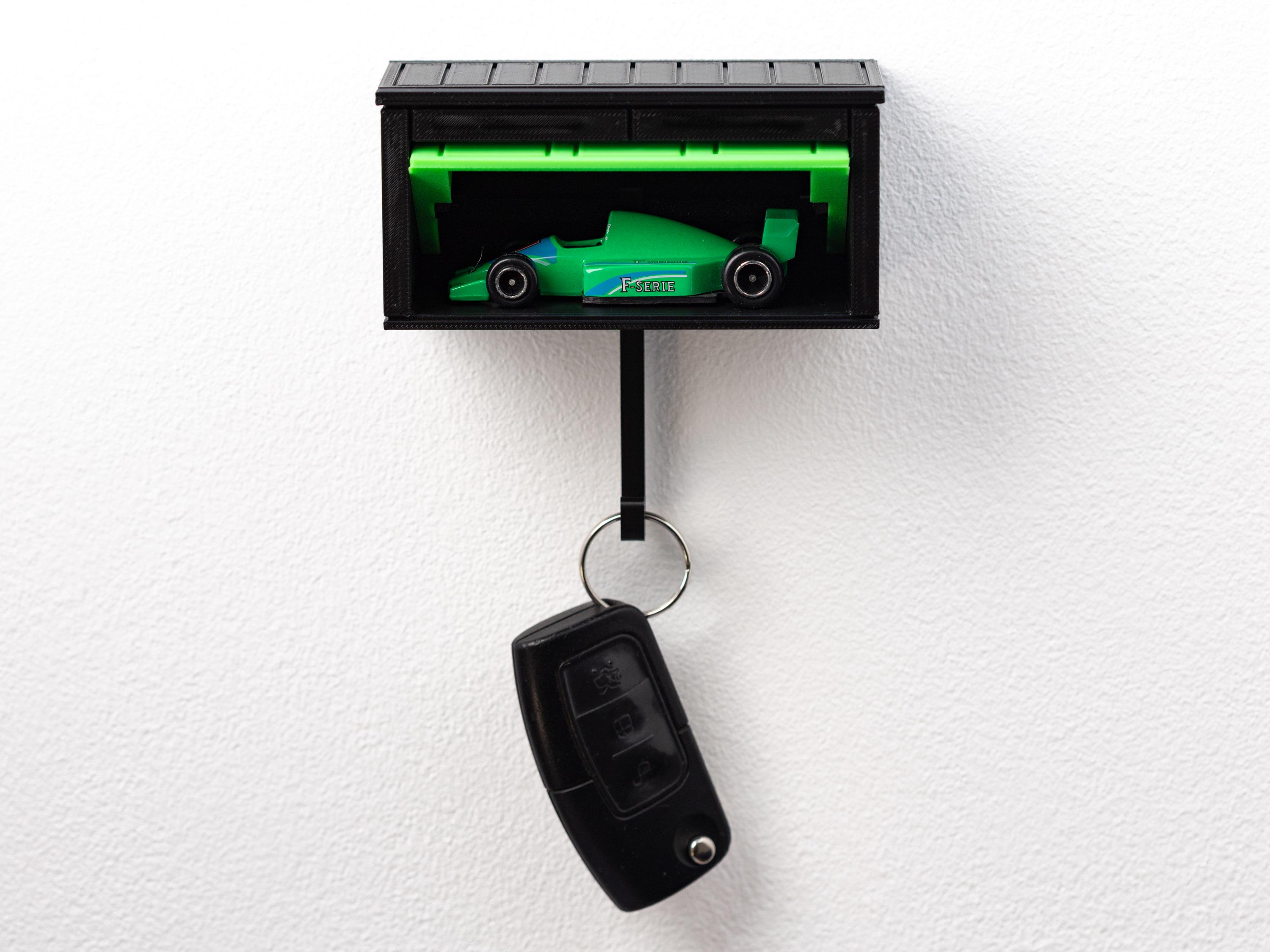 Hot Wheels Display Car Garage and Key Holder Black and Green Edition ...