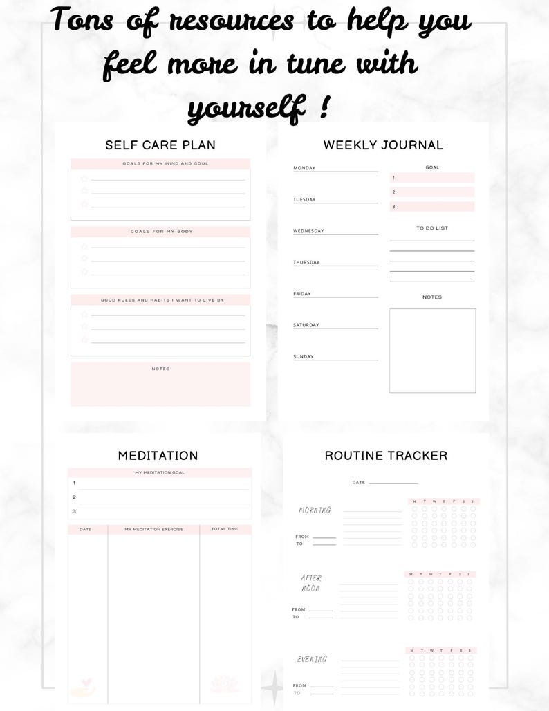Self Care Planner Bundle / Self Care Templates & Journals - Etsy