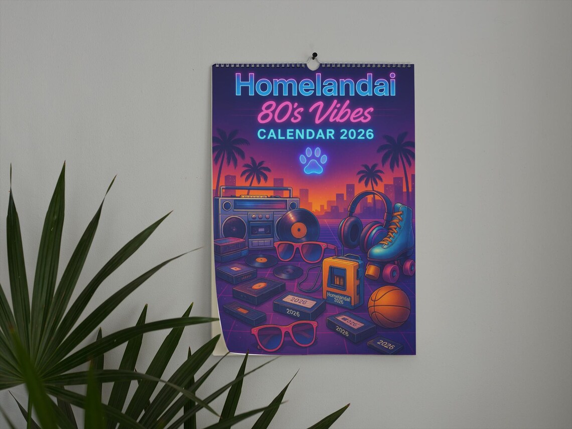 Homelandai Retro 80's Wall Calendar (2026) - Etsy