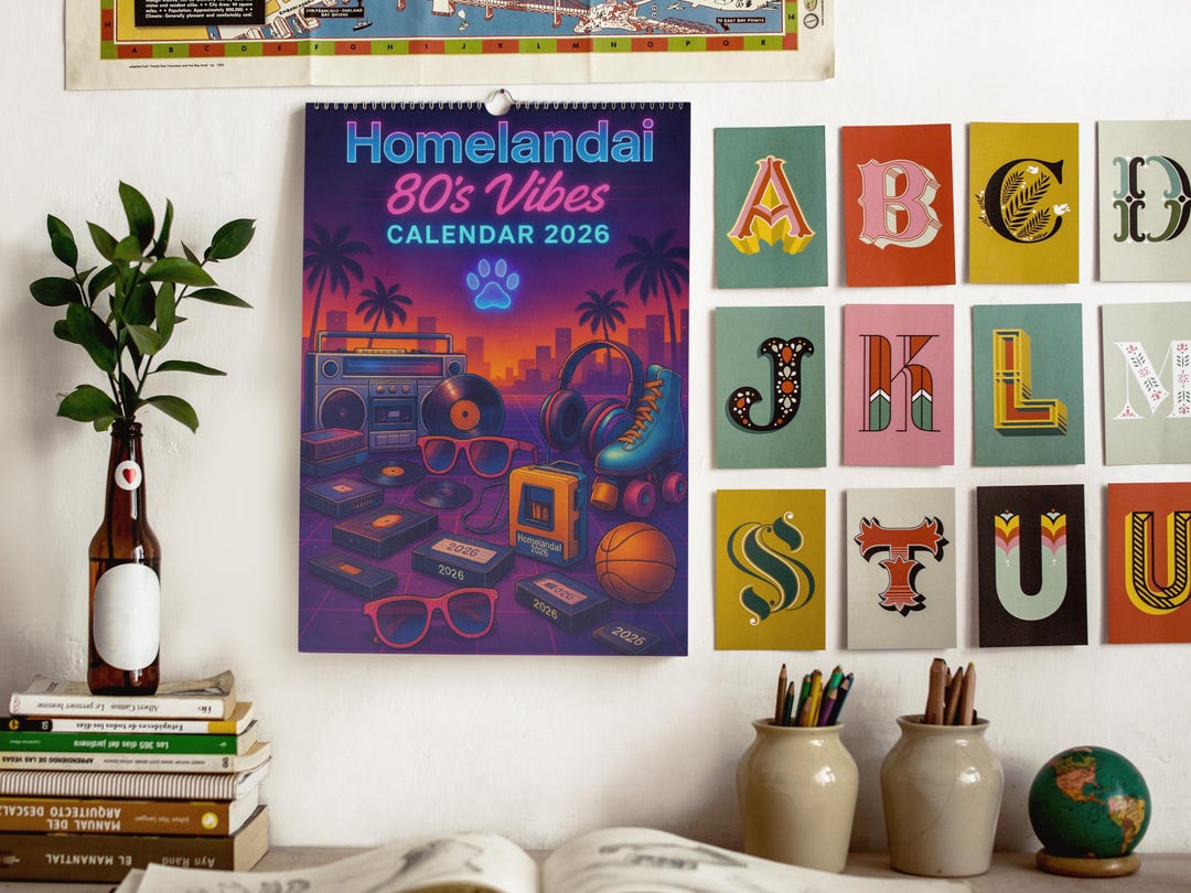 Homelandai Retro 80's Wall Calendar (2026) - Etsy