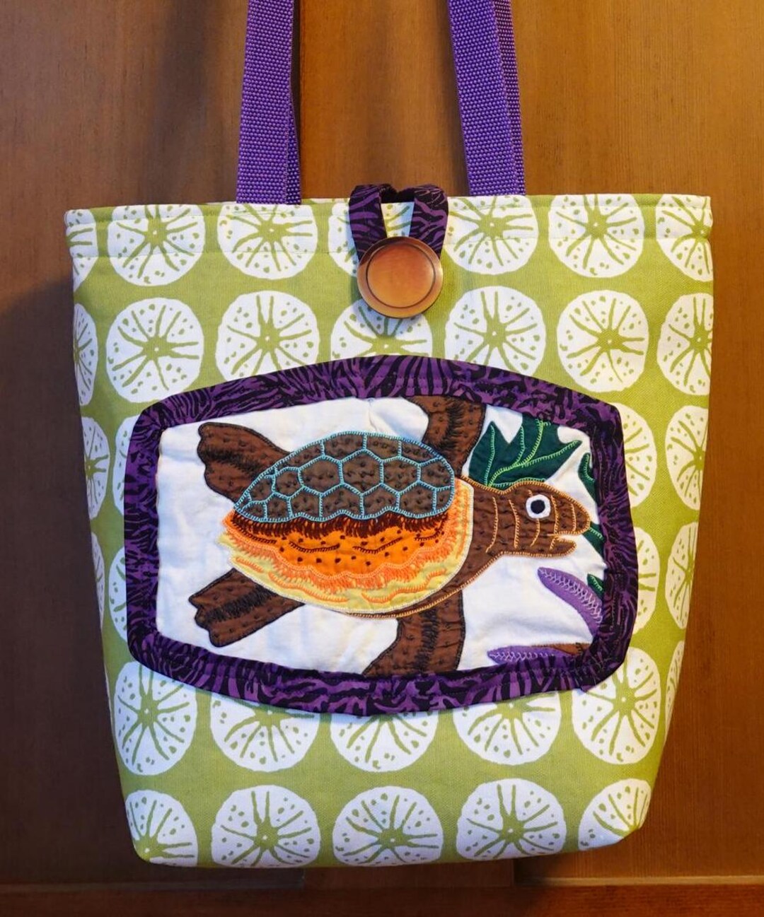 Handmade Mola Turtle Tote Bag: Panama Guna Art Canvas Shoulder Bag - Etsy