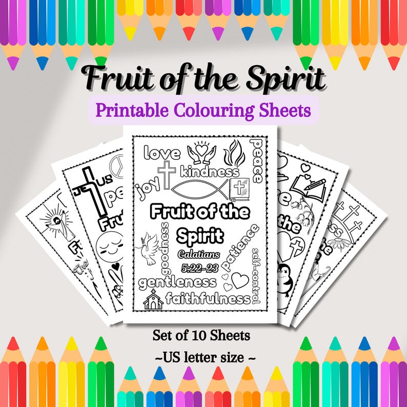 10 Printable Bible Colouring Pages, Galatians 5:22-23 Fruit of the ...