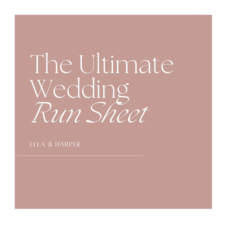 The Ultimate Wedding Run Sheet - Etsy
