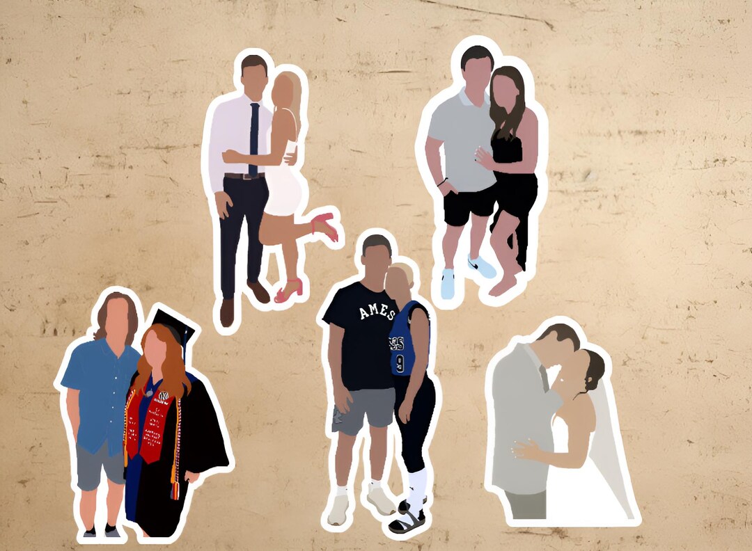 Custom Outline Sticker | Couples Sticker | Waterproof Vinyl Sticker ...