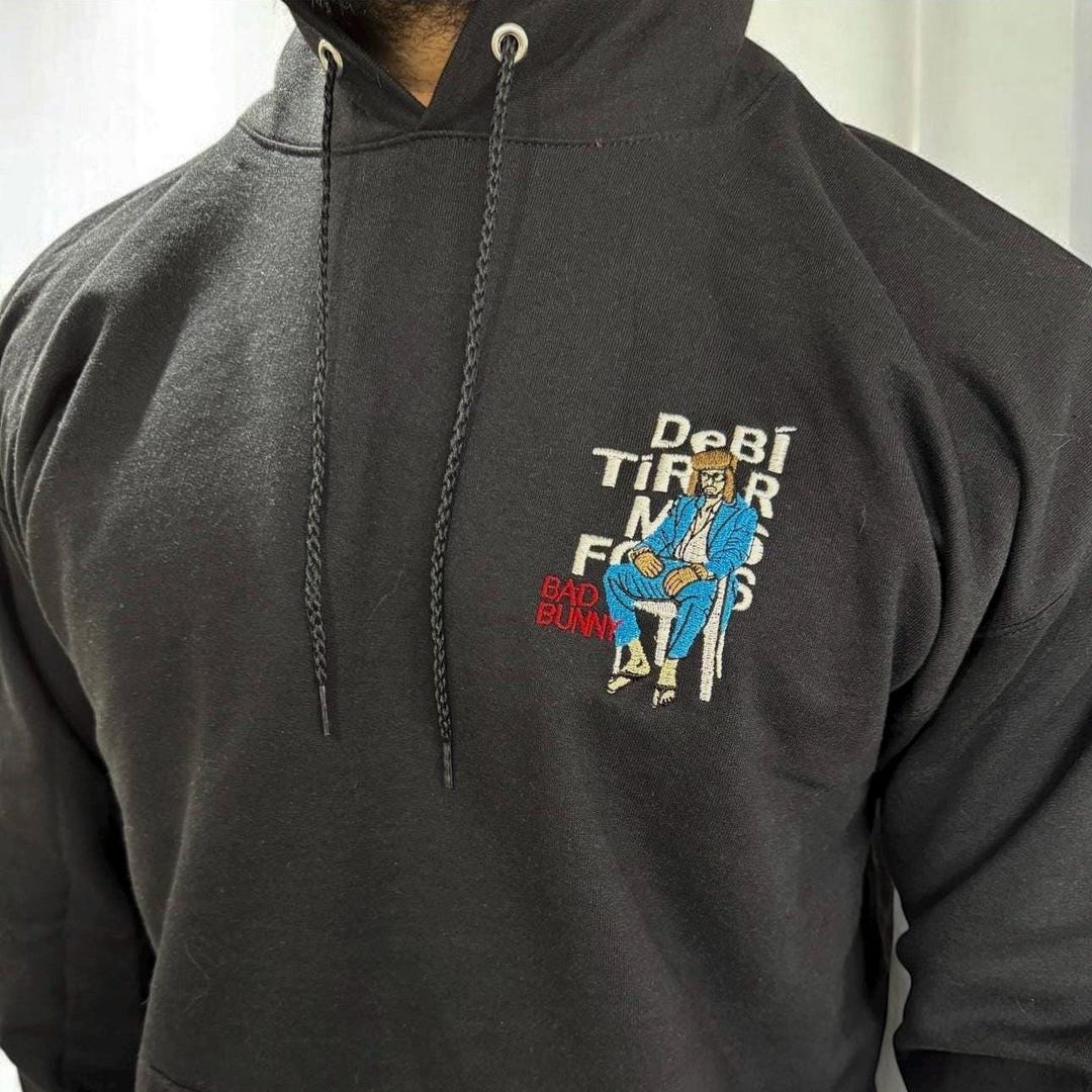 Embroidered Bad Bunny DTMF Hoodie, Debi Tirar Mas Fotos De Cuando Te ...