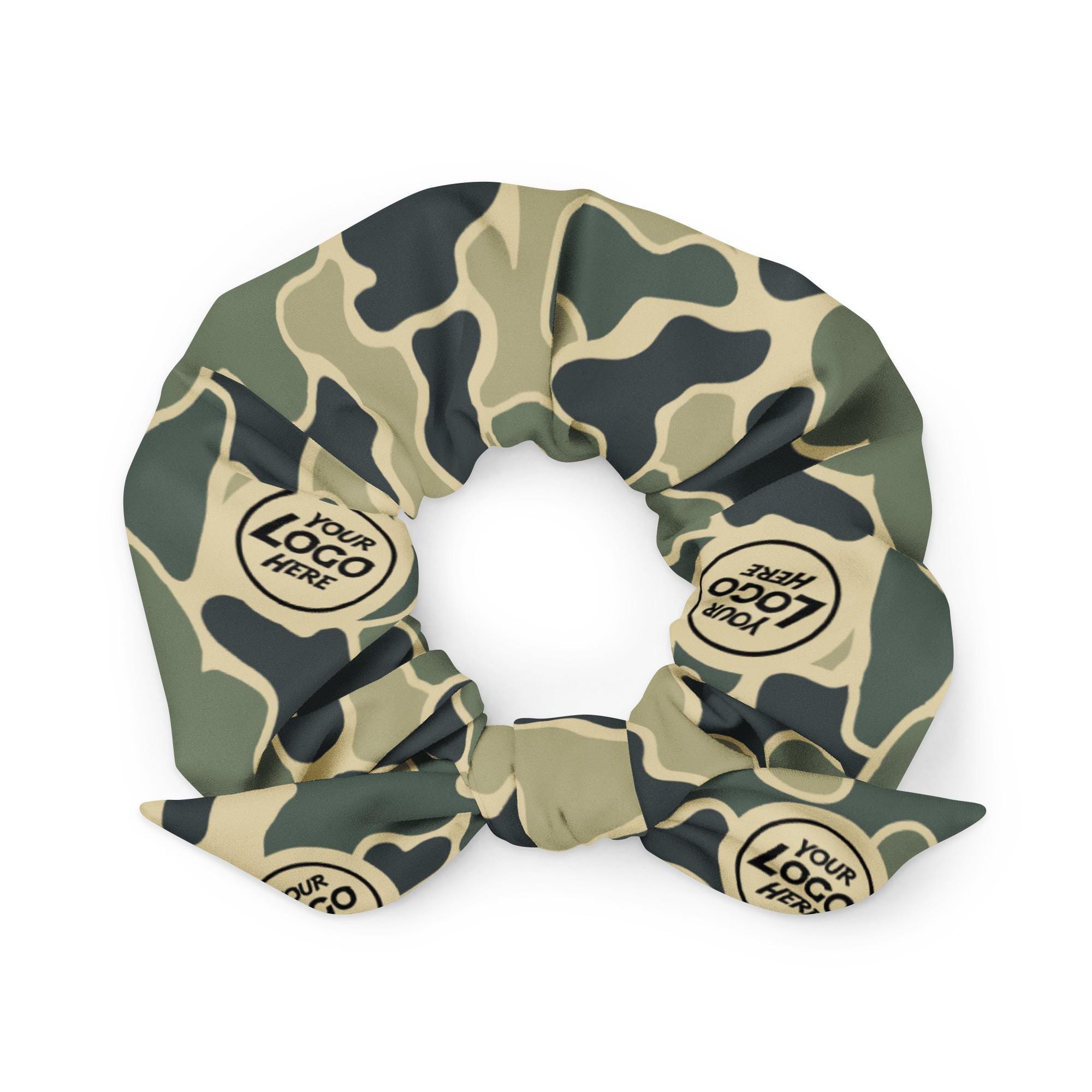CUSTOM LOGO Camo Pattern With Your Logo Recycled Scrunchie - Burlebo ...