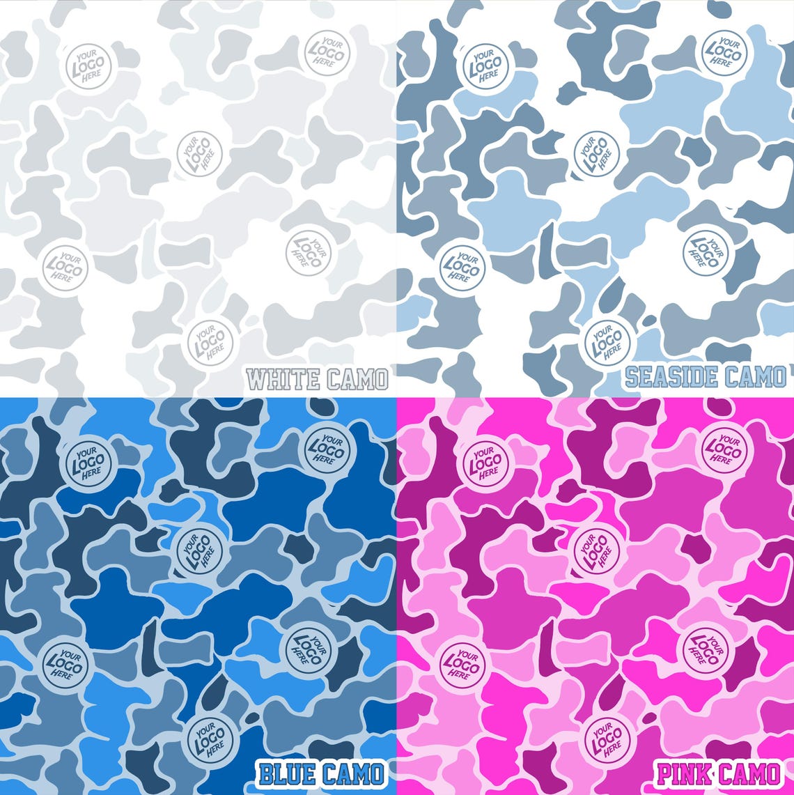 CUSTOM LOGO Camo Pattern With Your Logo Wrapping Paper Sheets - Burlebo ...