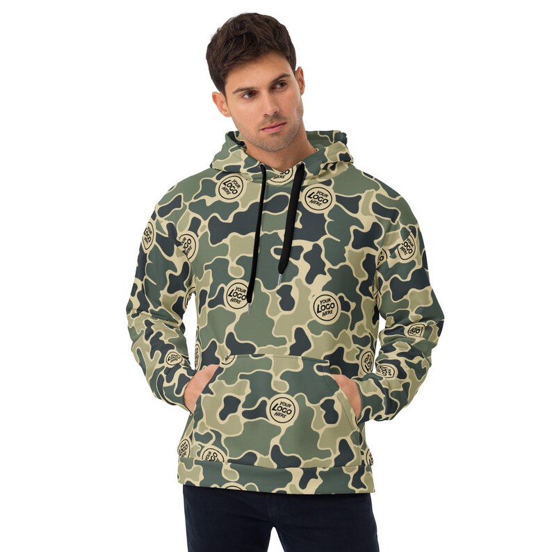CUSTOM LOGO Camo Pattern Unisex Hoodie With Your Logo - Hunting Camo ...