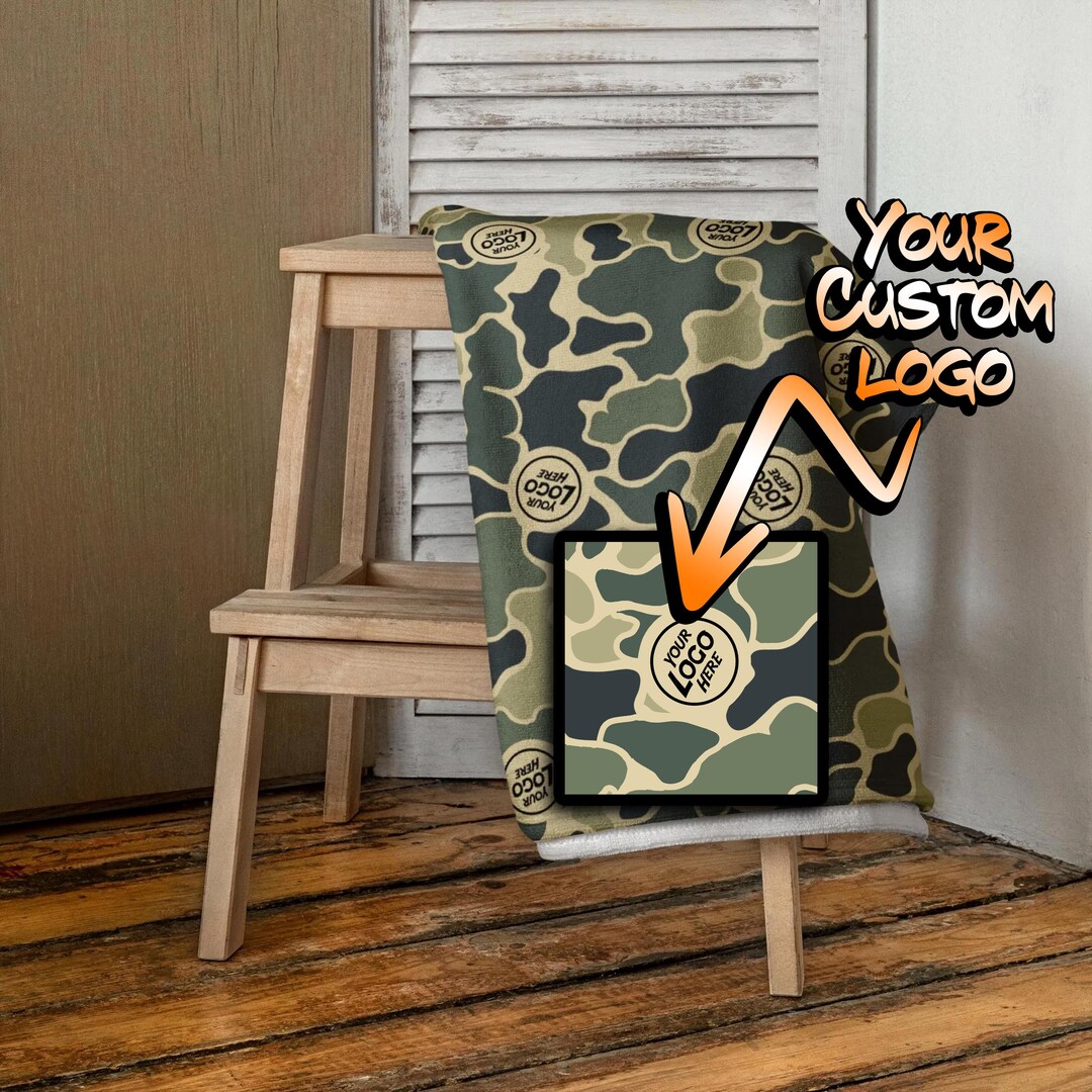CUSTOM LOGO Camo Pattern With Your Logo Towel - Burlebo Camouflage ...