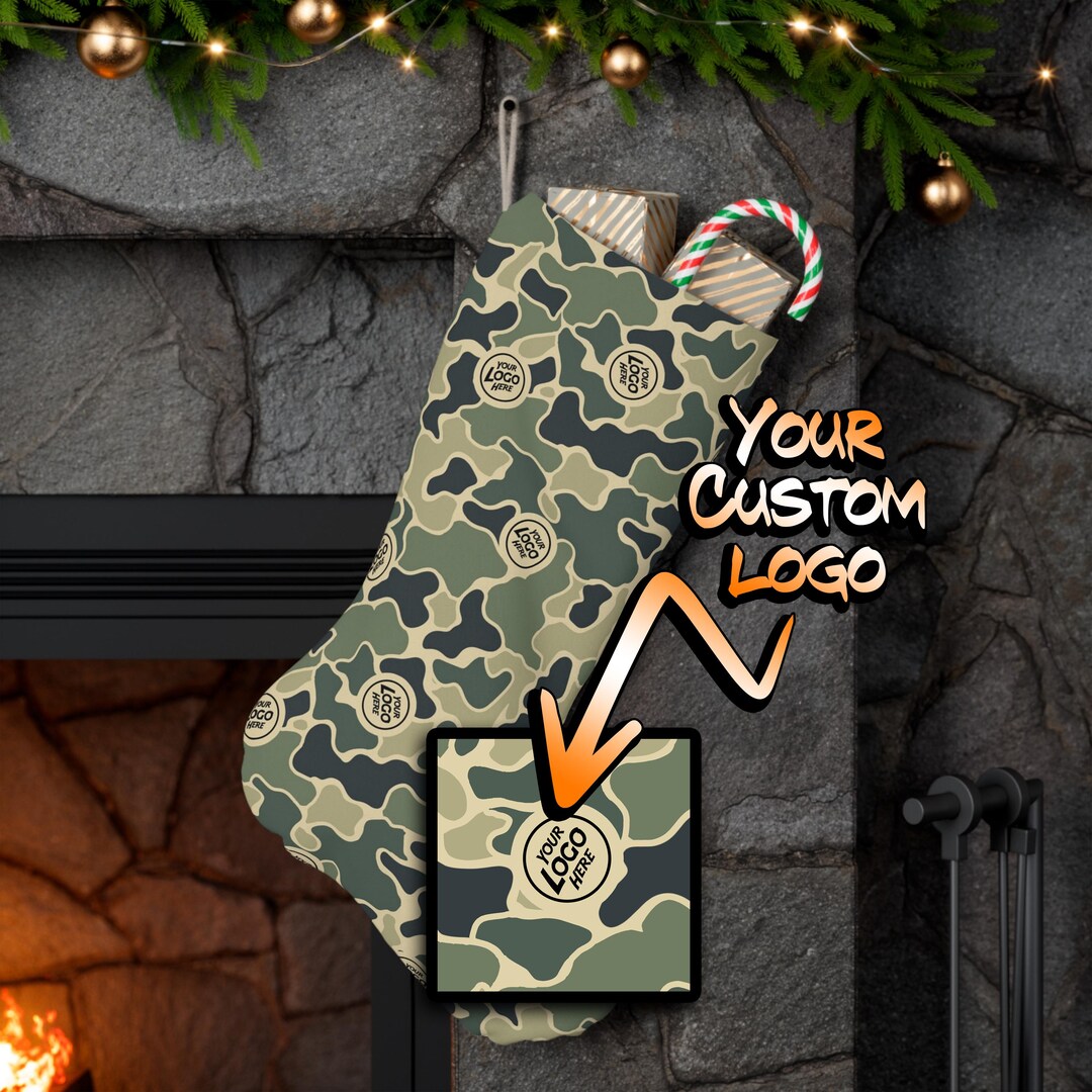 CUSTOM Camo Logo Camo Pattern Santa Stocking | Burlebo Camouflage ...