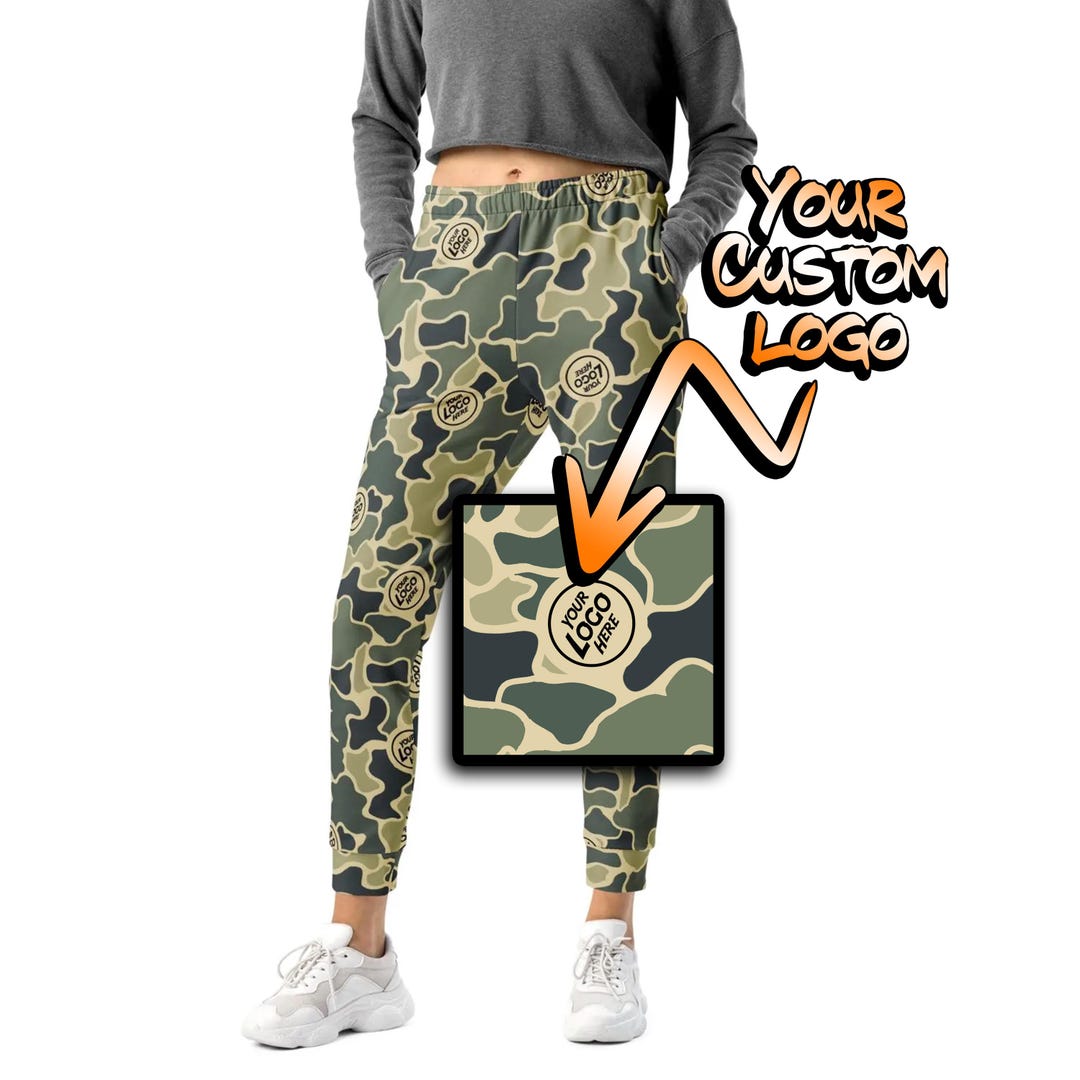 CUSTOM LOGO Camo Pattern Women's Joggers With Your Logo - Hunting Camo ...
