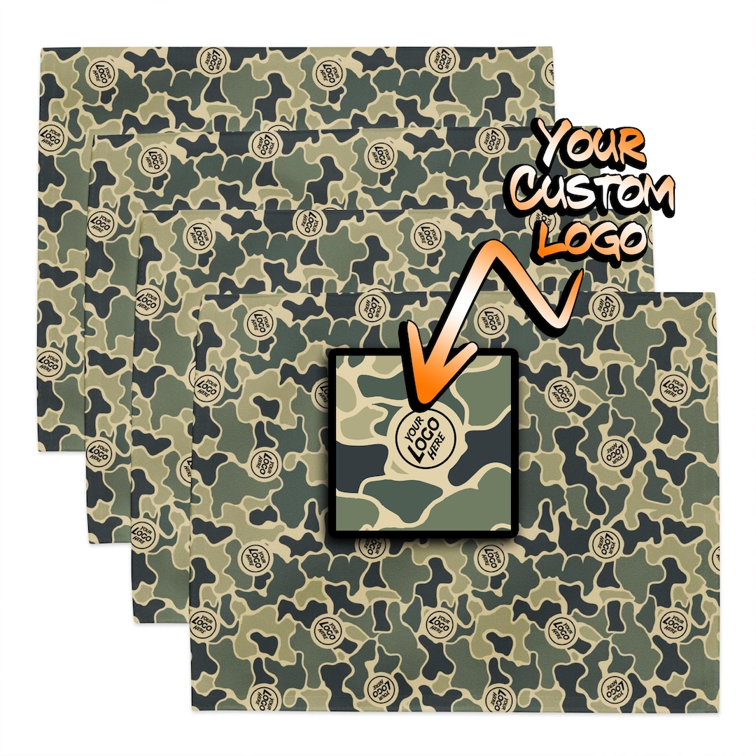 CUSTOM LOGO Camo Pattern With Your Logo Placemat Set - Burlebo ...