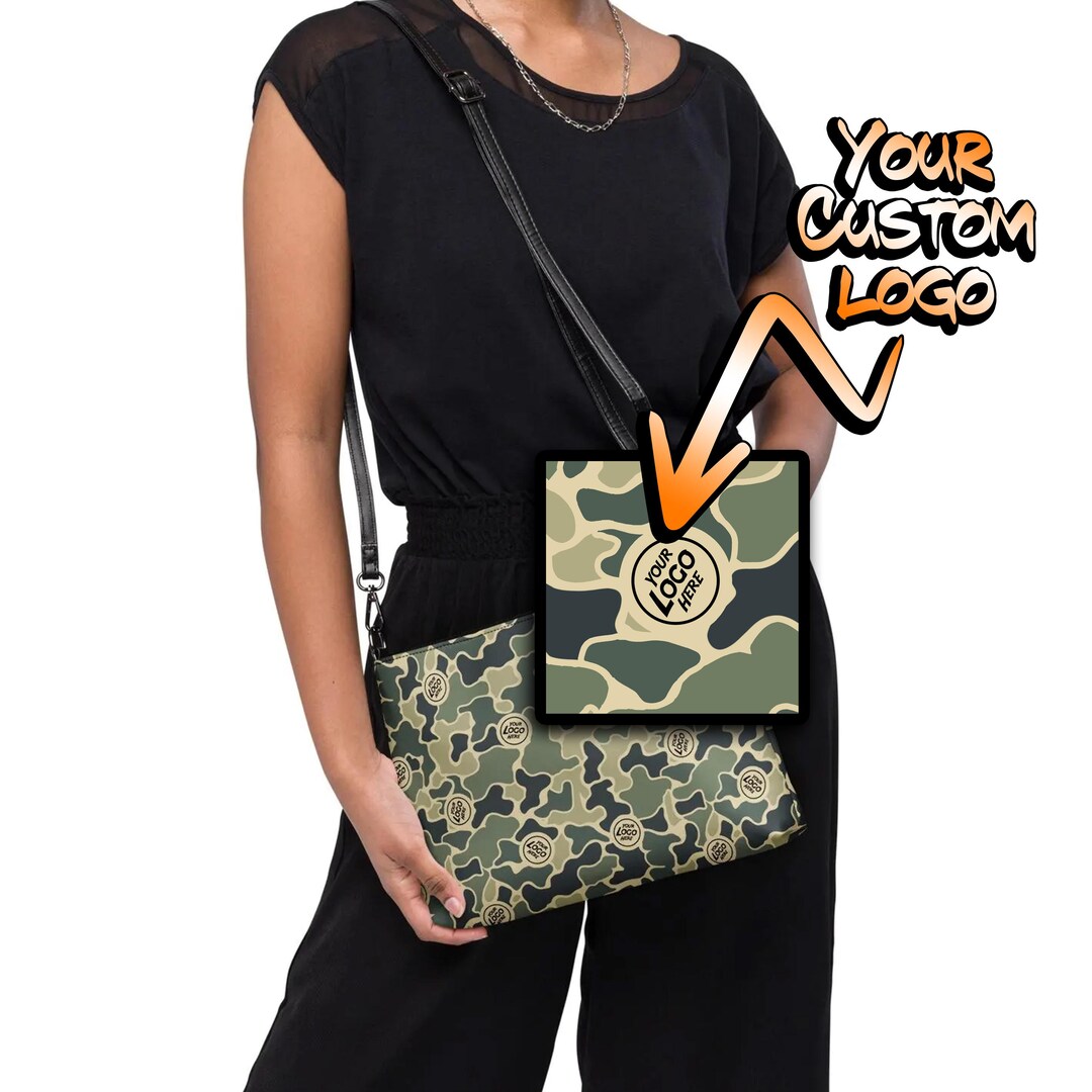CUSTOM LOGO Camo Pattern Crossbody Bag With Your Logo - Hunting Camo ...
