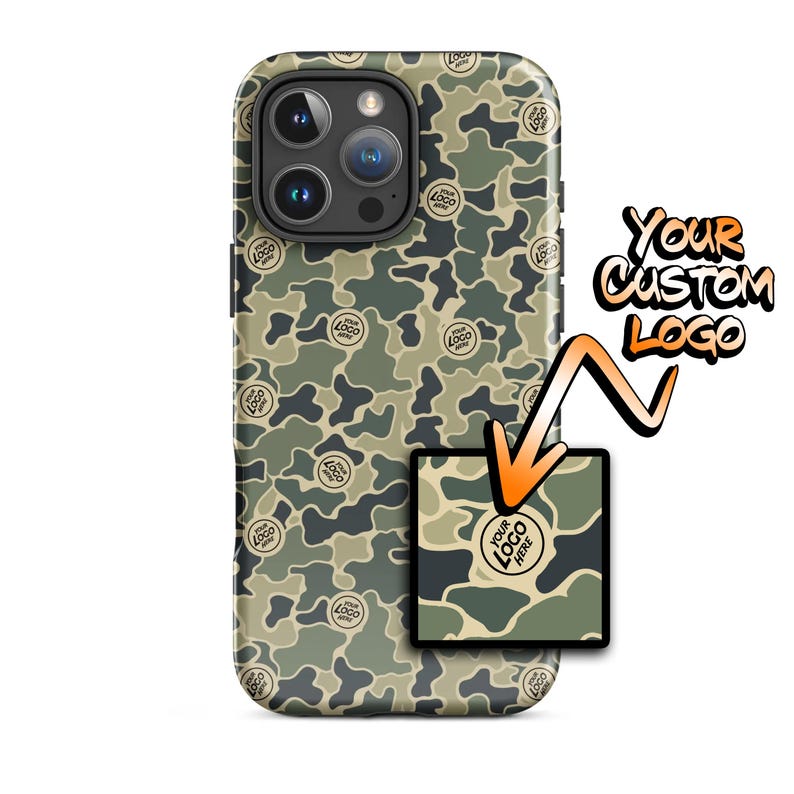 CUSTOM LOGO Camo Pattern With Your Logo Geartough Case for Iphone ...