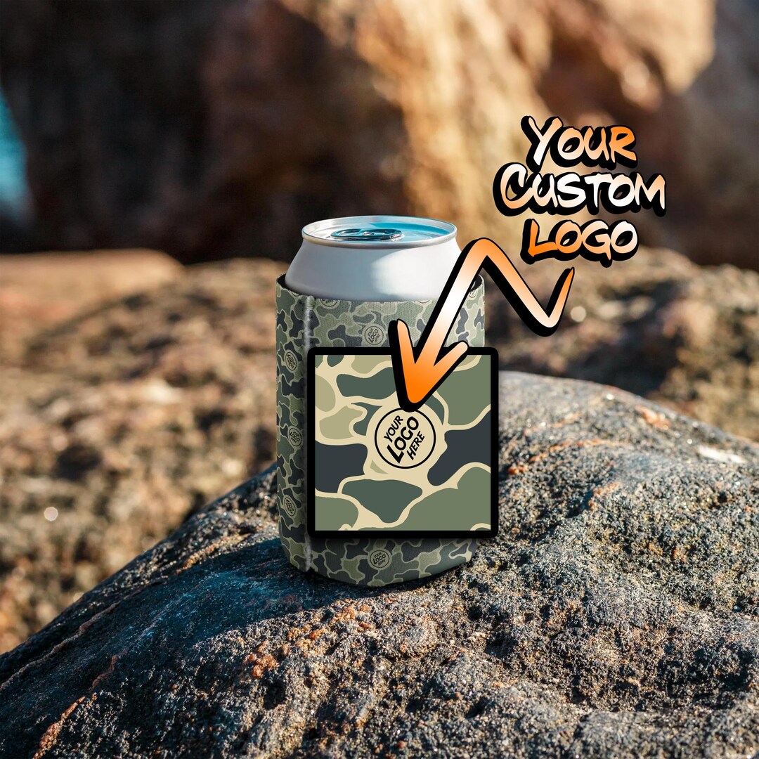 CUSTOM LOGO Camo Pattern Can Cooler With Your Logo - Camo Drink Cooler ...