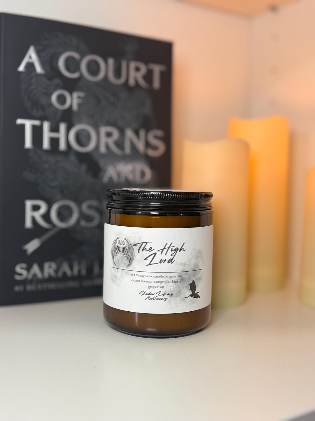 The High Lord Candle: ACOTAR Rhysand Inspired, Ocean Breeze Scent - Etsy